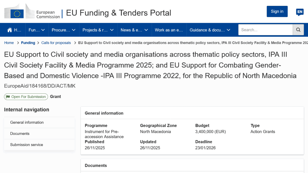 Call for proposals: EU Support to Civil Society and Media Organisations ...
